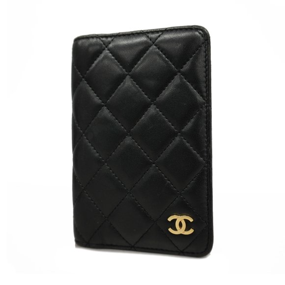 CHANEL | Other | Auth Chanel Notebook Cover Matelasse Lambskin Black ...